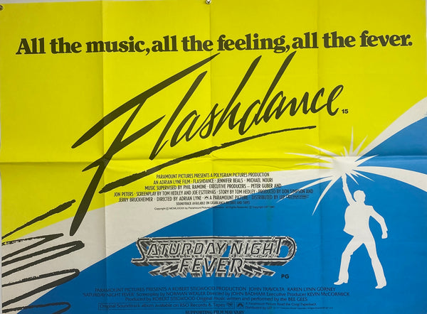 Original 1983 Flashdance/Saturday Night Fever UK Quad Double Bill Post – Poster Freaks