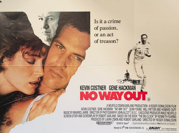Original 1987 - Kevin Costner - No Way Out - UK Quad Poster – Poster Freaks