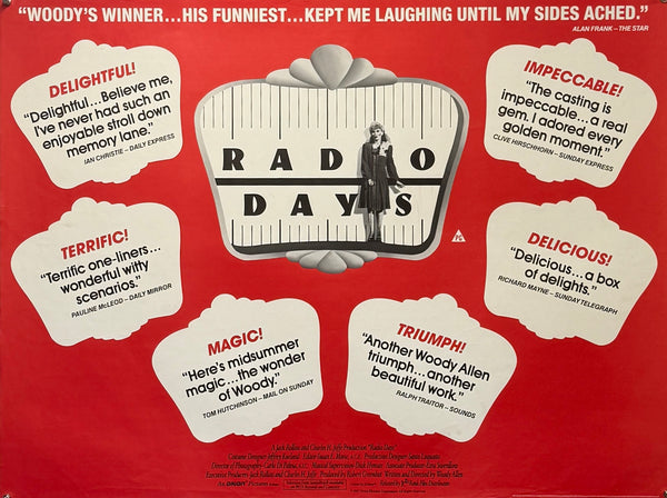 Original 1987 - Woody Allen - Radio Days - UK Quad Poster – Poster Freaks
