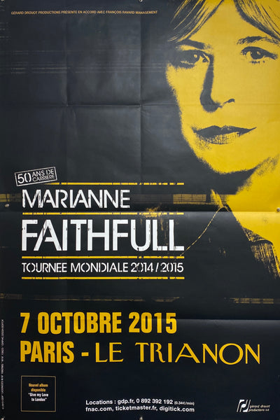 Original 2015 Marianne Faithfull - French Concert Poster Bus Shelter ...