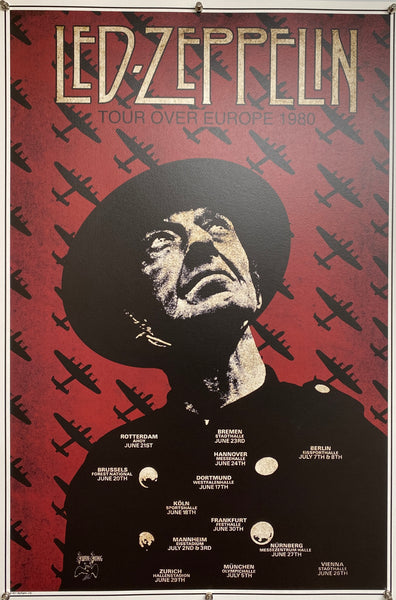 Original 2011 - Led Zeppelin Tour Over Europe 1980 - Mythgem Lithograp ...