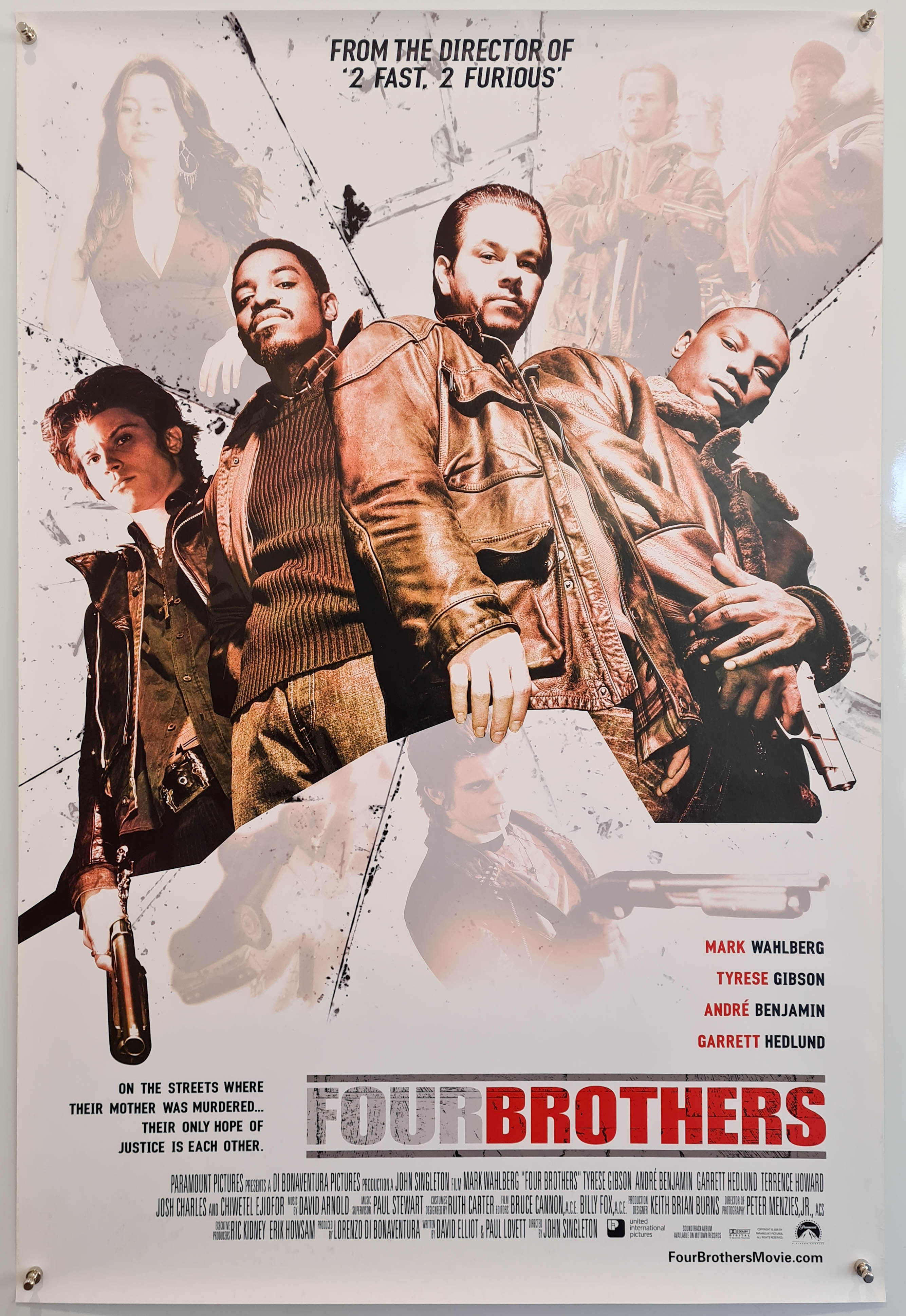 Four Brothers Movie Poster Original Remake: Sons Of Katie Elder And
